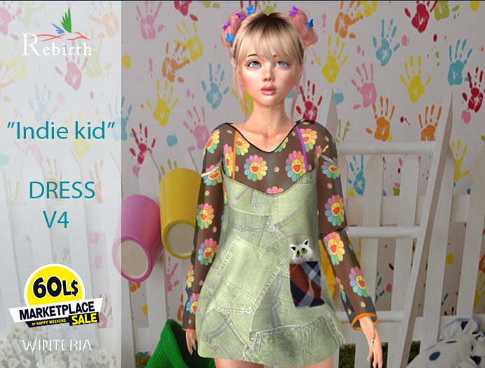 Second Life Marketplace - Indie Kid-v4-Dress-Rebirth